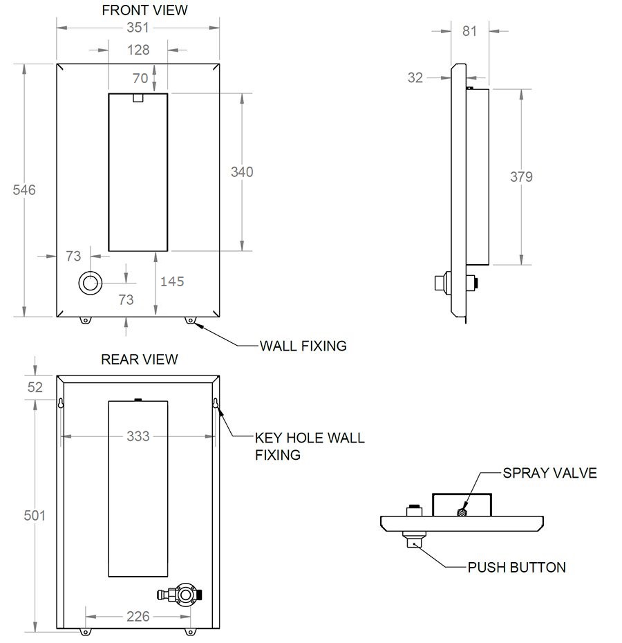 BF902 Stainless Steel Wall Recessed Bottle Filler