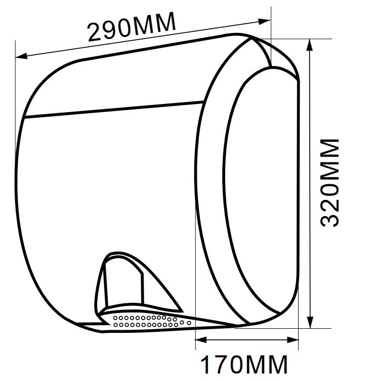 Blue Dry Eco Dry Hand Dryer, Brushed Stainless Steel