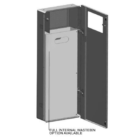 Wall Recessed Waste Bin, Stainless Steel