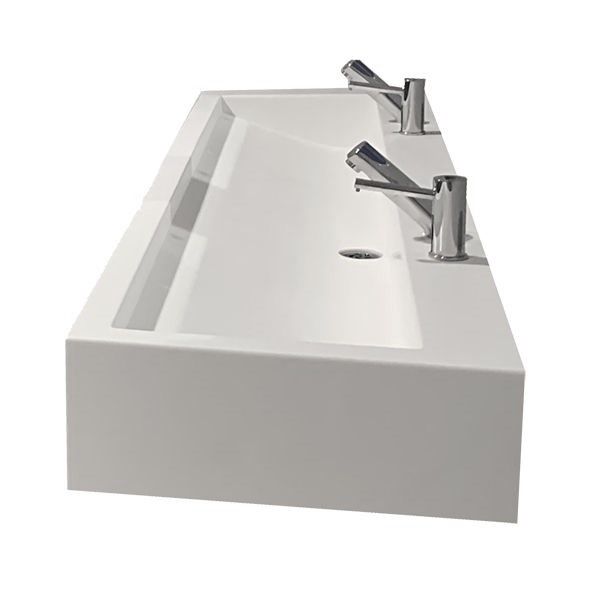 Corian Wash Trough With Sloped Base Design