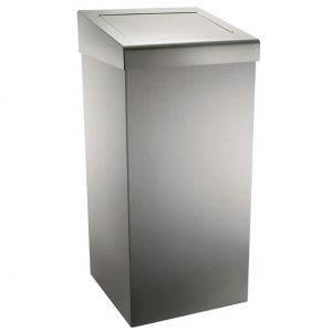Stainless Steel Flap Lid Waste Bin, 50 Litre